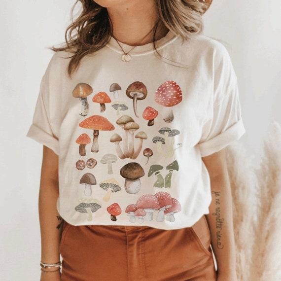Mushroom Shirt Cottagecore Clothing Plant Shirt Cottagecore - Etsy