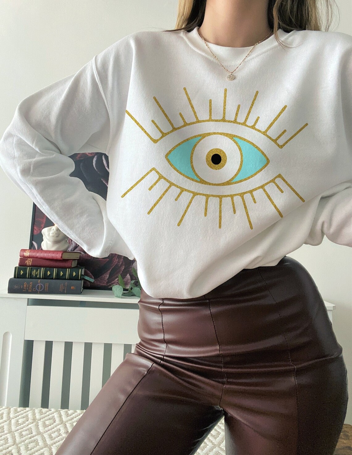 Evil Eye Sweatshirt Aesthetic Sweatshirt Crew Neck Sweatshirt - Etsy