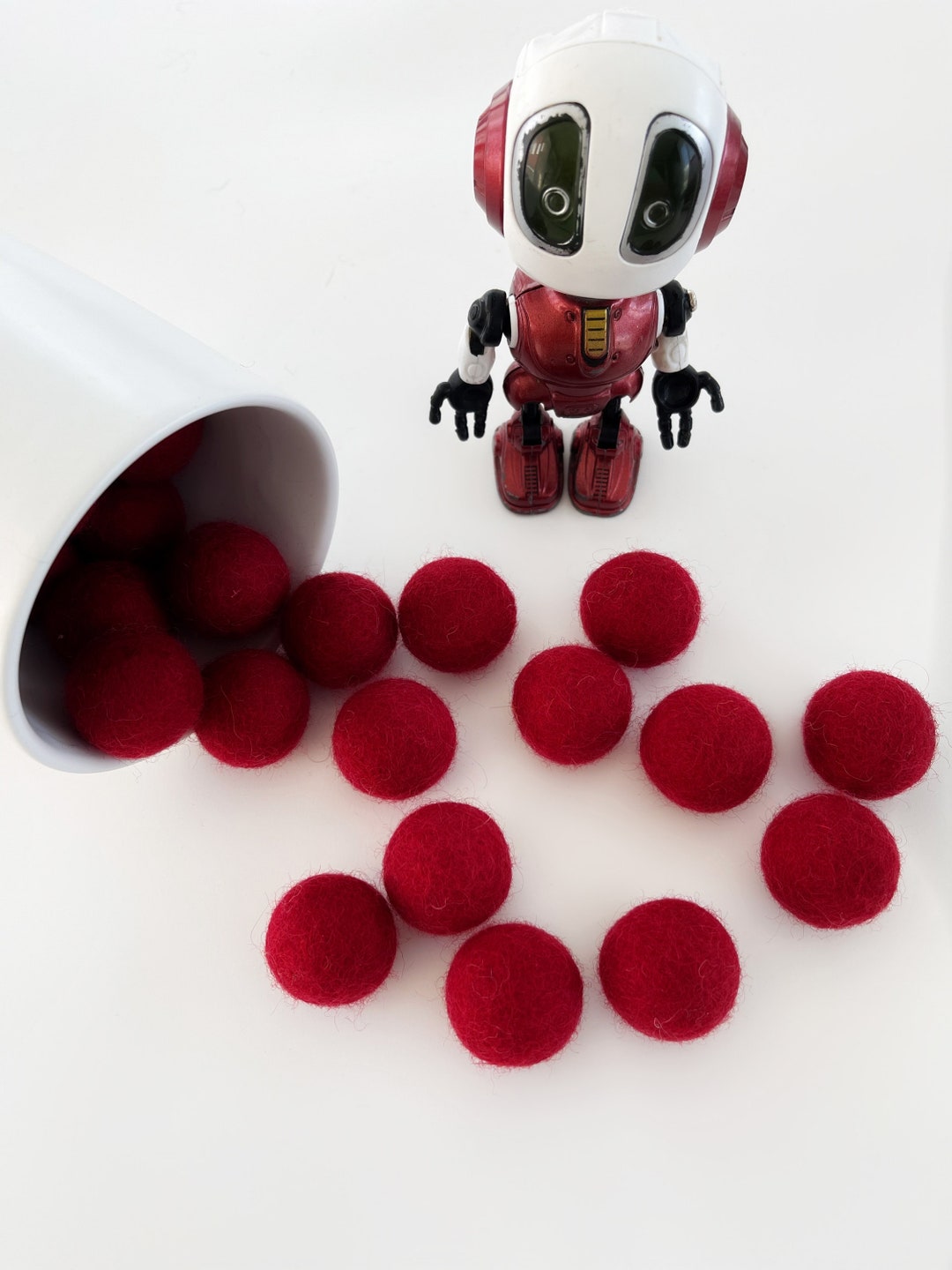 Maroon Deep Red Felt Balls: 2.5cm Wool Poms for Garlands and Crafts - Etsy
