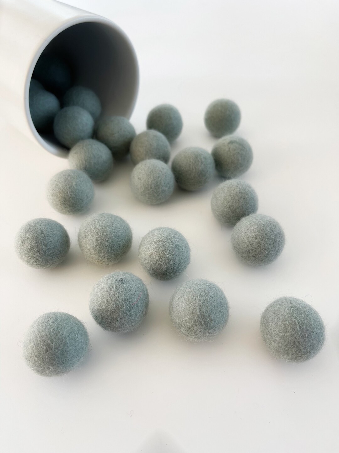 Light Blue Grey Felt Balls: 2.5cm Wool Poms for Garlands and Crafts - Etsy