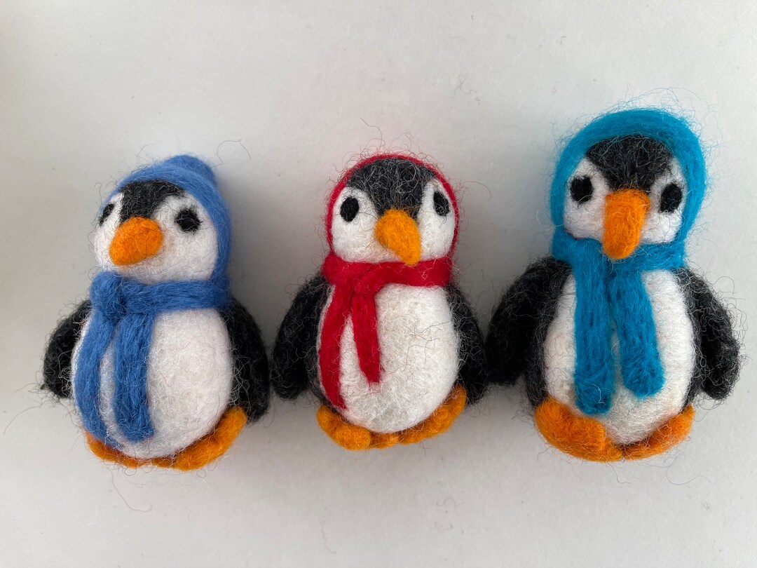 Needle Felted Penguins Wool Penguins for Ornaments and - Etsy