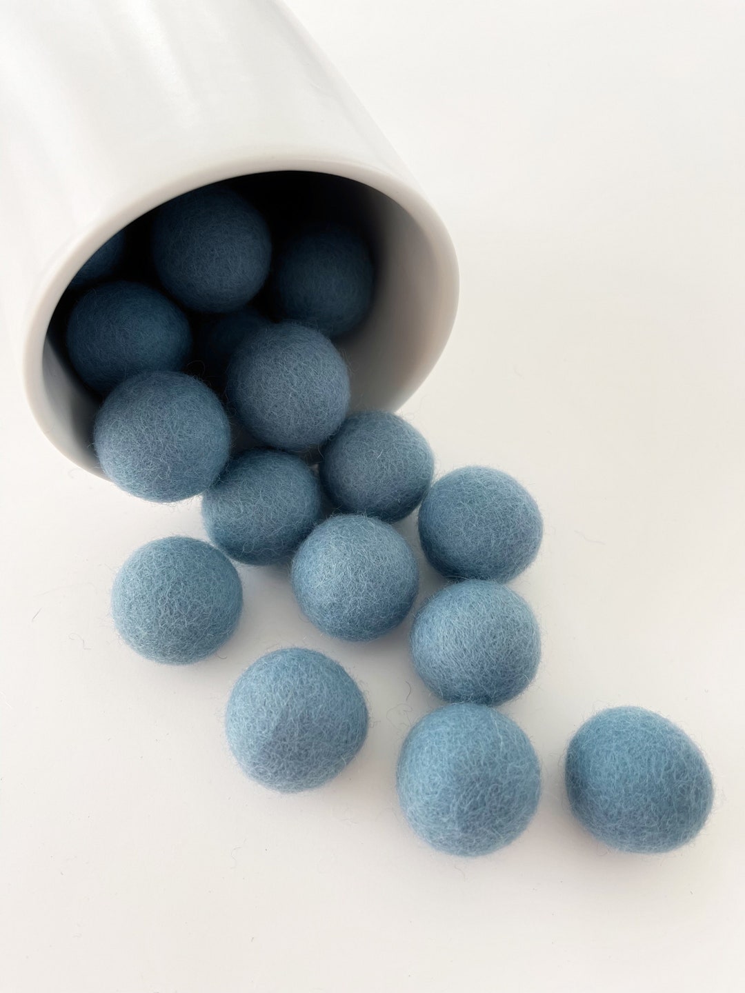 Light Blue Felt Balls: 2.5cm Wool Poms for Garlands and Crafts - Etsy