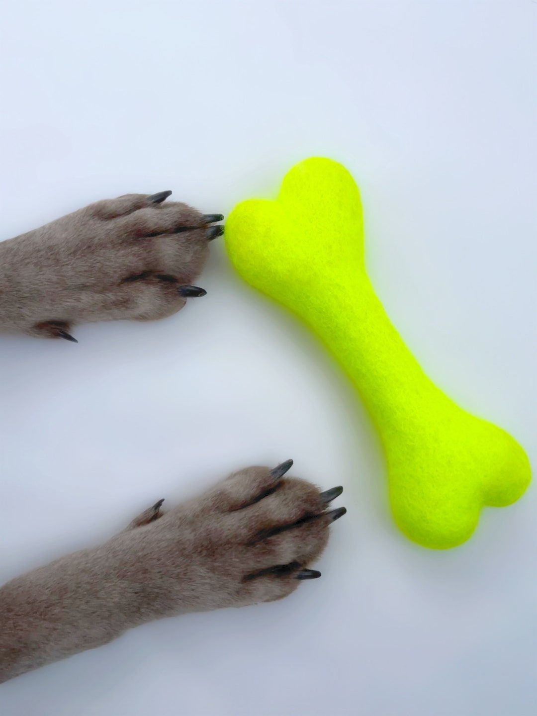 Natural Wool Dog Toy, Felted Dog Bone, Large Dog Toy for Play and ...