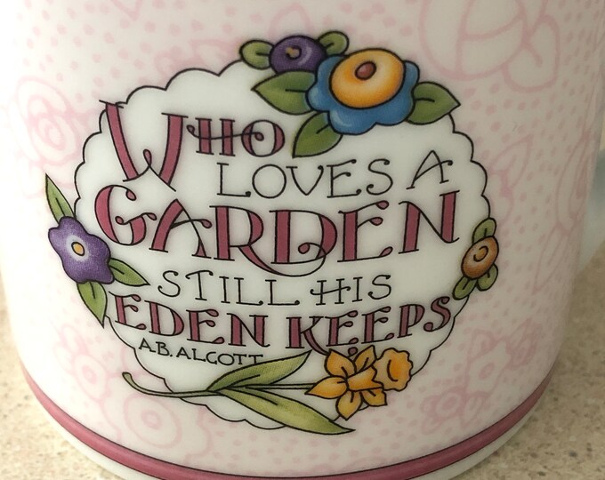 Vintage Mary Engelbreit Who Loves A Garden Colorful Floral and Quote ...