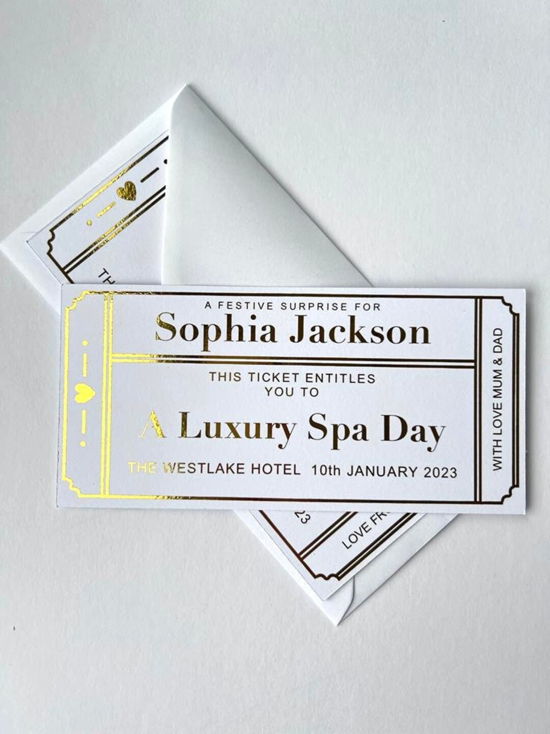 Personalised Foiled Golden Ticket, Personalised Token, Surprise Gift ...