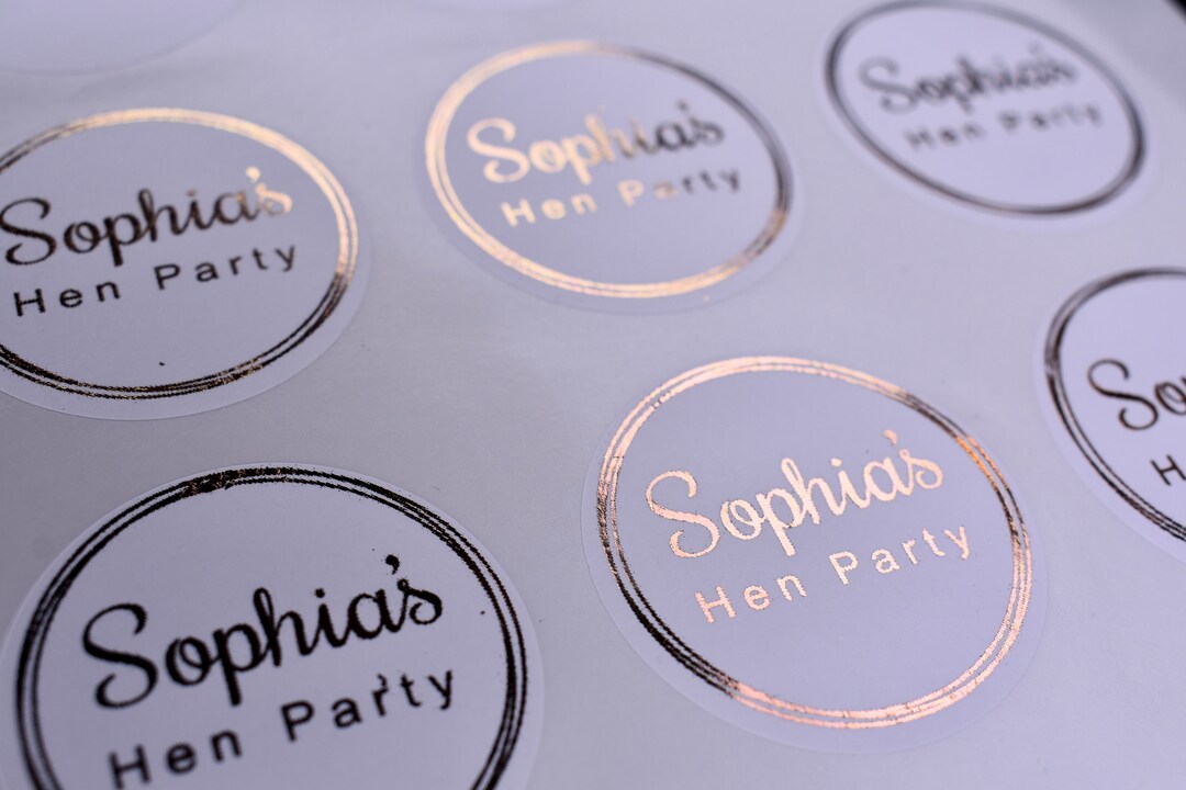 Luxury Hen Do Sticker, Personalised Hen Party Sticker, Foiled Event ...
