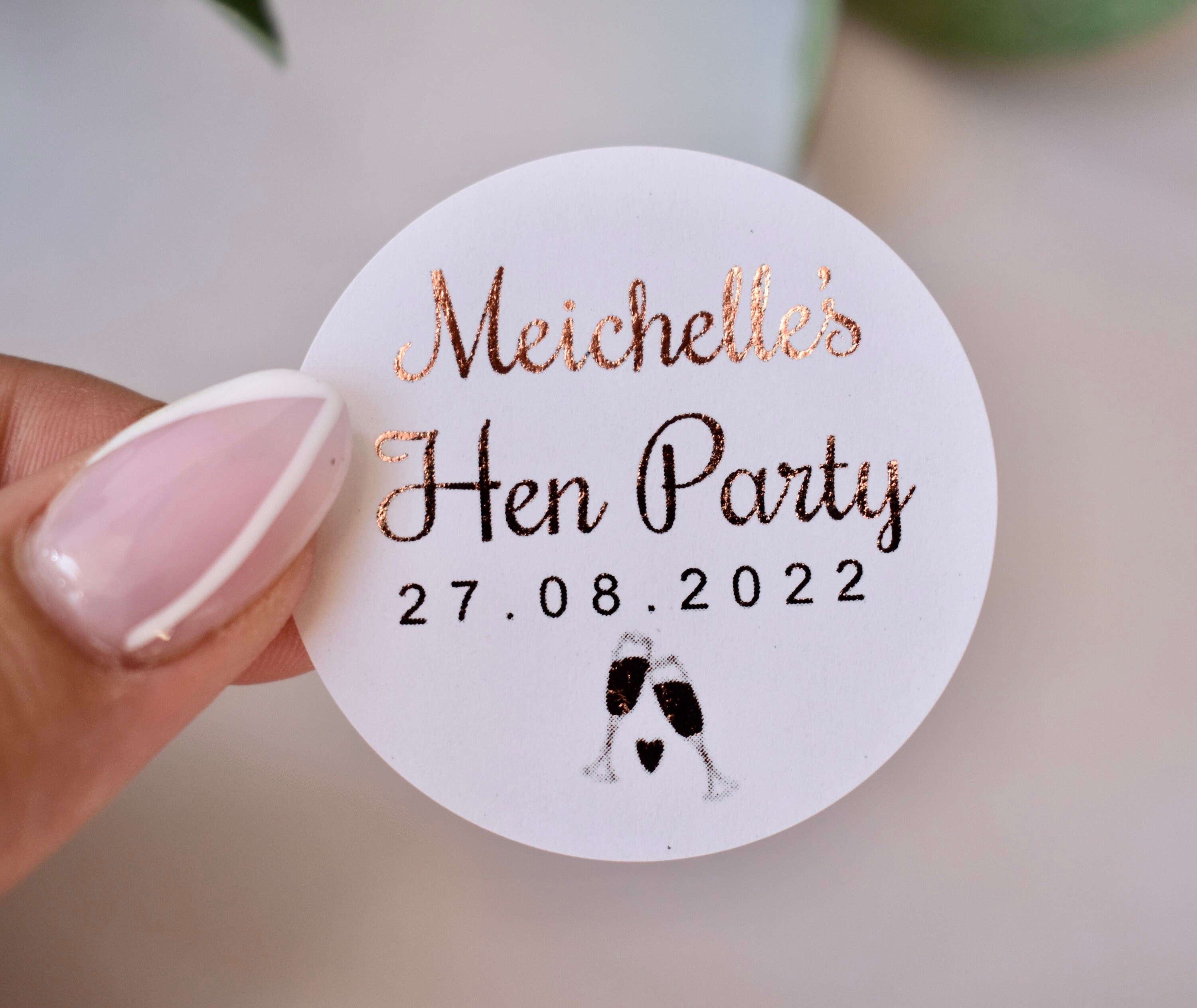 Hen Do Sticker Personalised Hen Party Sticker Foiled Event - Etsy