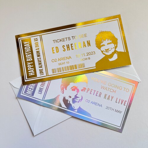 Concert Ticket Template Gift Voucher Personalized Event - Etsy