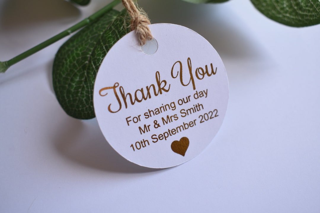 15 X Personalised Foiled Wedding Favour Tags Party Favor - Etsy Australia