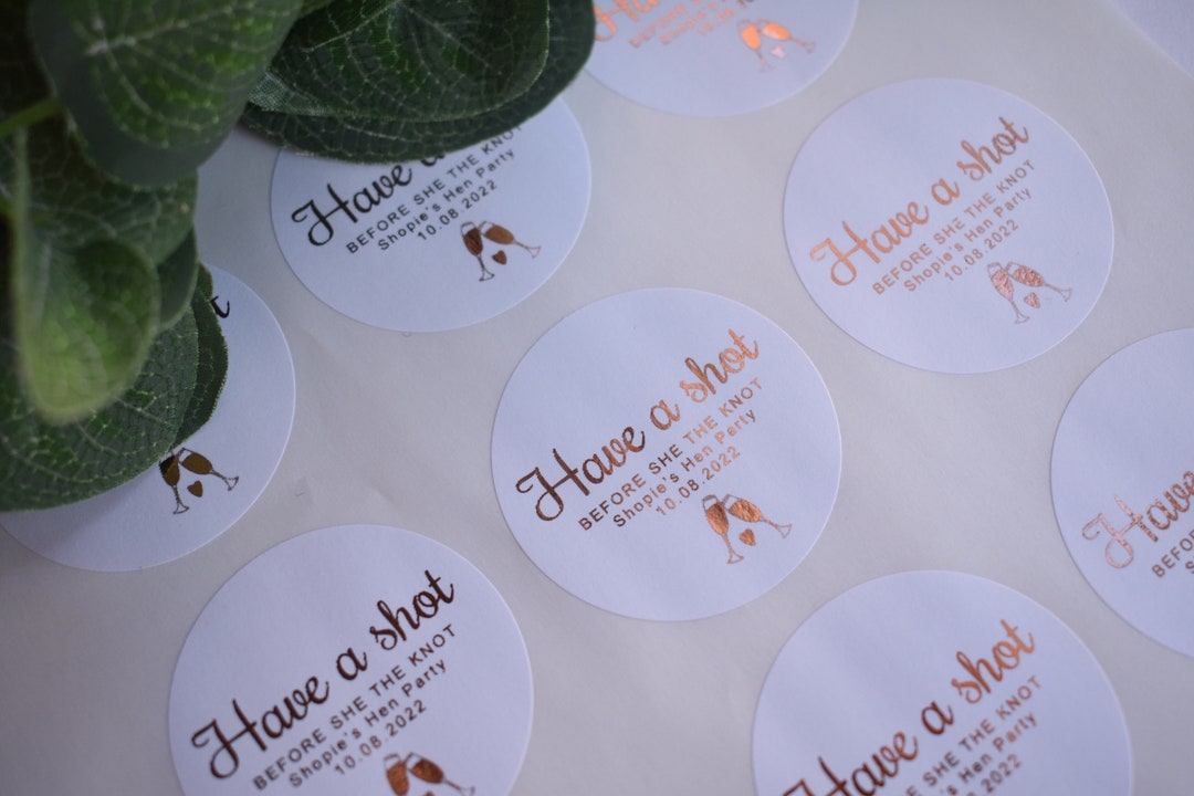Luxury Hen Do Sticker, Personalised Hen Party Sticker, Foiled Event ...
