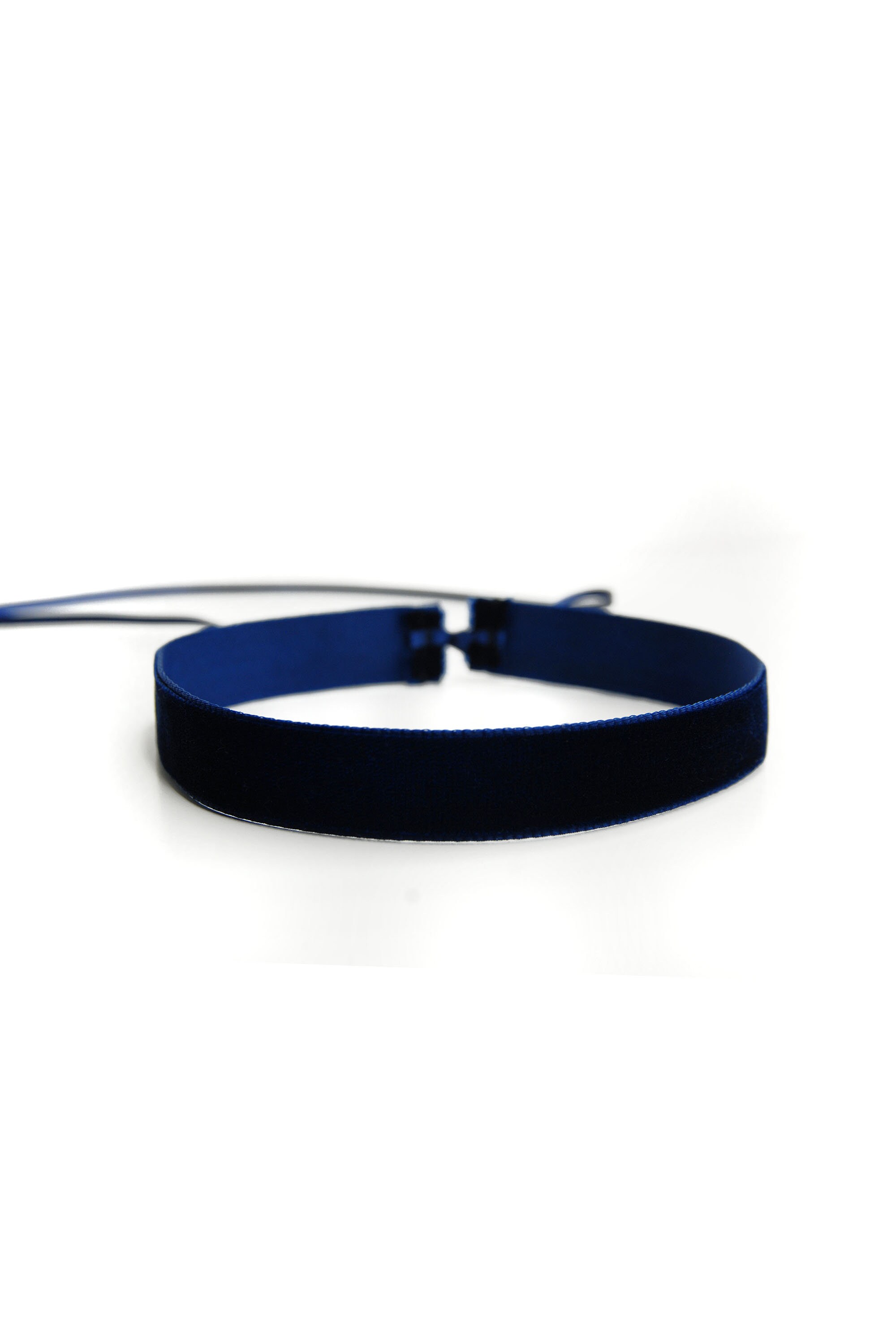 NAVY Velvet Choker - Dark Blue Velvet Choker With Satin Ribbons Made ...