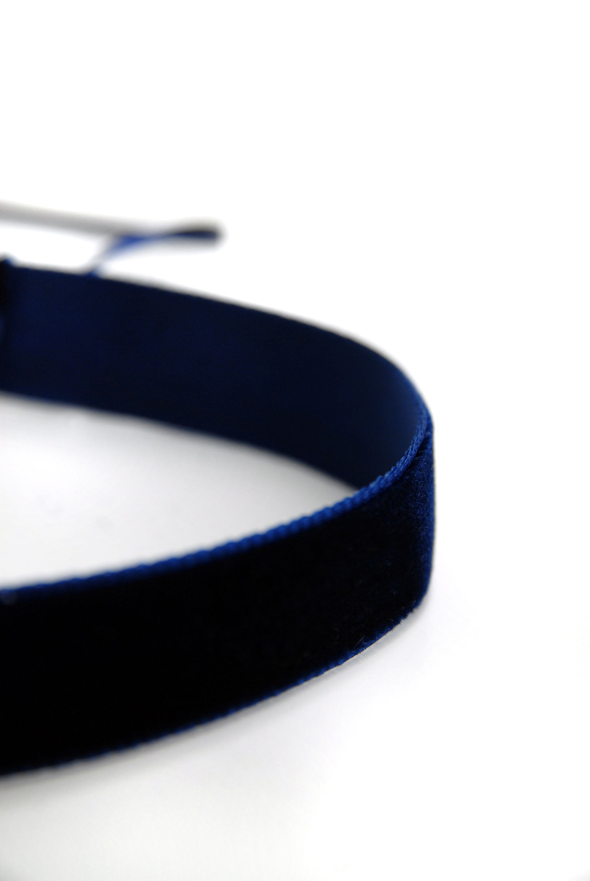 NAVY Velvet Choker - Dark Blue Velvet Choker With Satin Ribbons Made ...