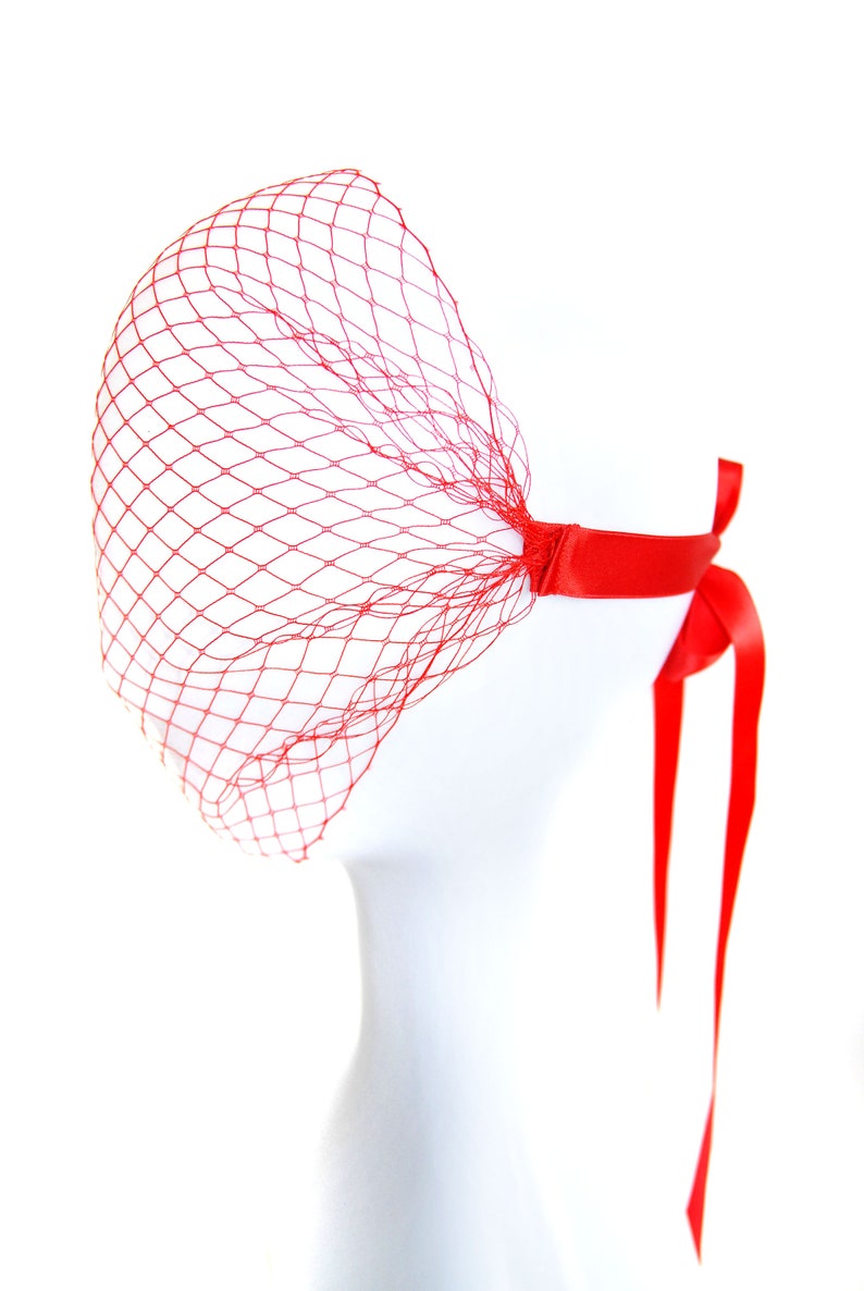 NET MASK RED Eye / Face Mask Made of Red Hat Tulle and | Etsy