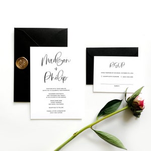 The Madison Simple Wedding Invitation Modern Wedding Invitation Minimal ...