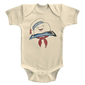 Ghostbusters Baby Onesie Stay Puft Marshmallow Man Head Cotton Bodysuit ...