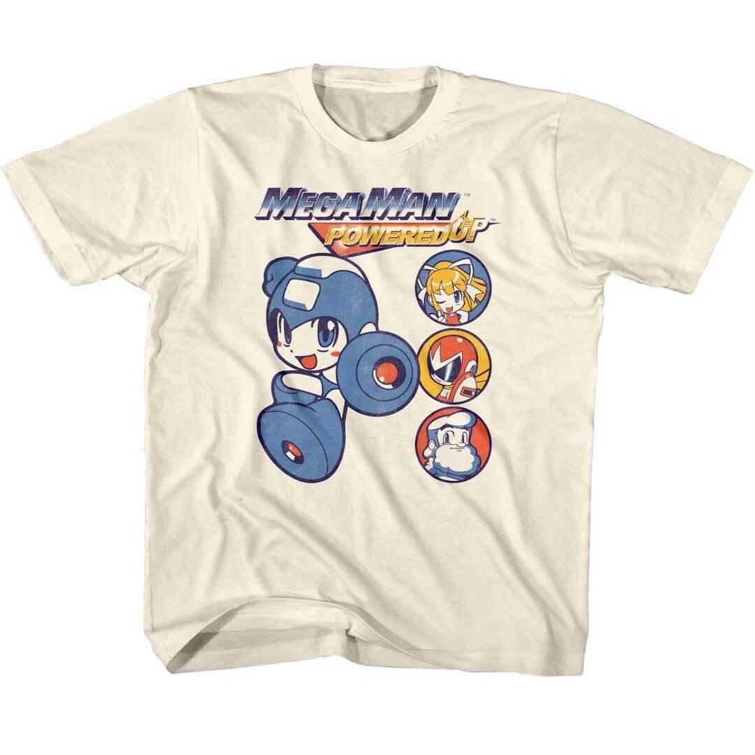 Megaman Shirt Powered up Chibi Circles Vintage Gaming Kids Tees - Etsy