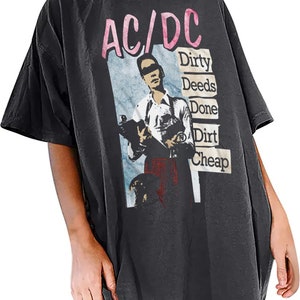 ACDC Dirty Deeds Done Dirt Cheap Boxy Oversize T-shirt - Etsy
