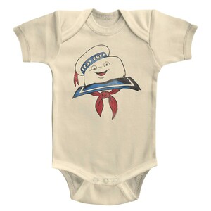 Ghostbusters Baby Onesie Stay Puft Marshmallow Man Head Cotton Bodysuit ...