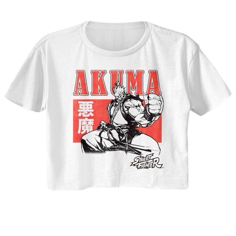 STREET FIGHTER Women's Crop Top Akuma Zanku Hadoken Shirt - Etsy