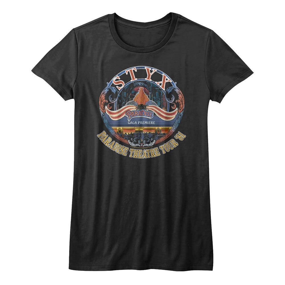 Styx Womens Tee Shirts Paradise Theatre Black Tshirt 1981 Tour - Etsy