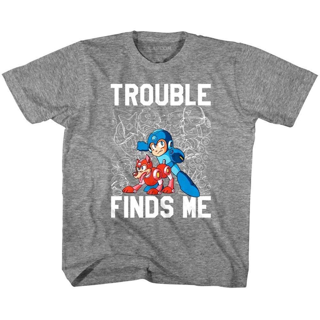 Megaman Shirt Trouble Finds Me Vintage Gaming Kids Tees - Etsy