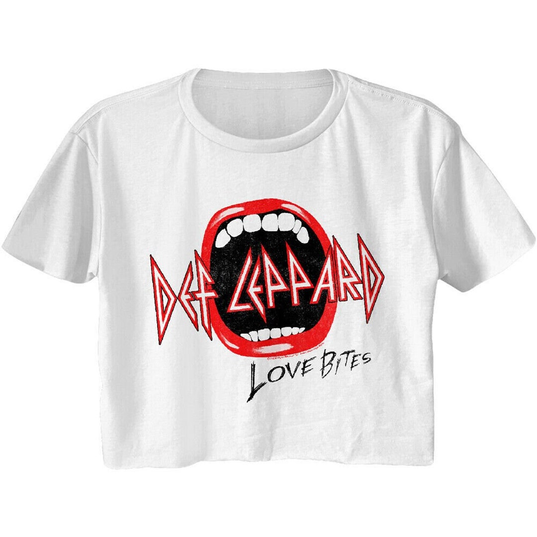 Def Leppard Crop Top: Love Bites Graphic Tee, Rock Band Concert Merch ...