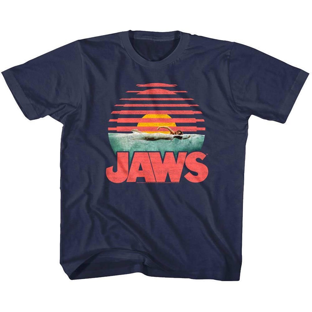 Jaws Kids Shirt Swimmer at Sunset Vintage Horror Movie Tees - Etsy