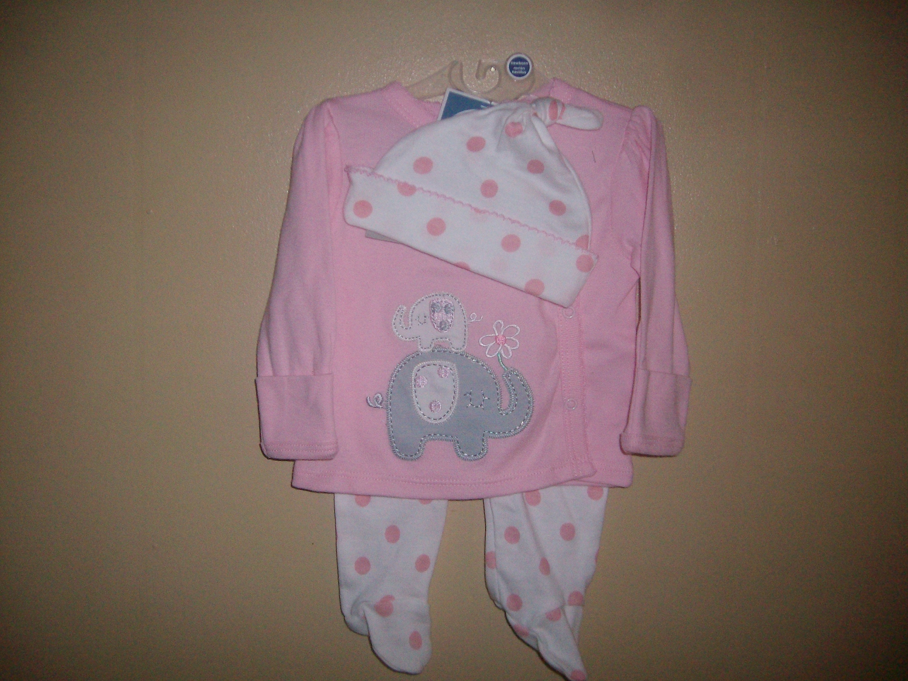 Baby Girl Complete Outfit "elephant Theme" Baby Shower Sleeping Diaper ...