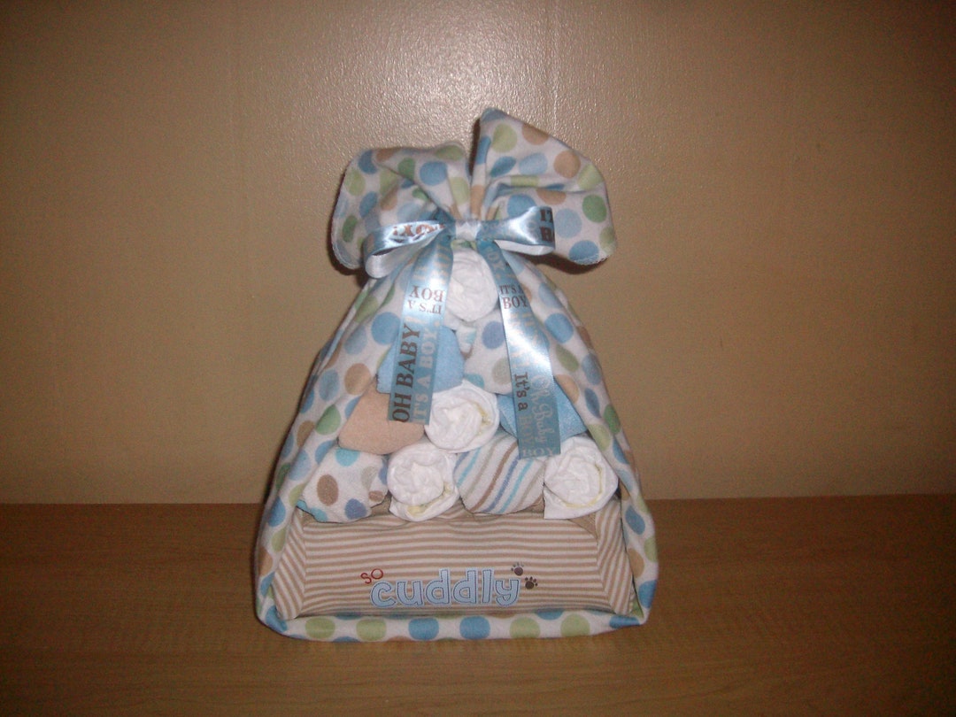 Baby Boy Baby Shower" Cuddly" Diaper Stork Bundle - Etsy