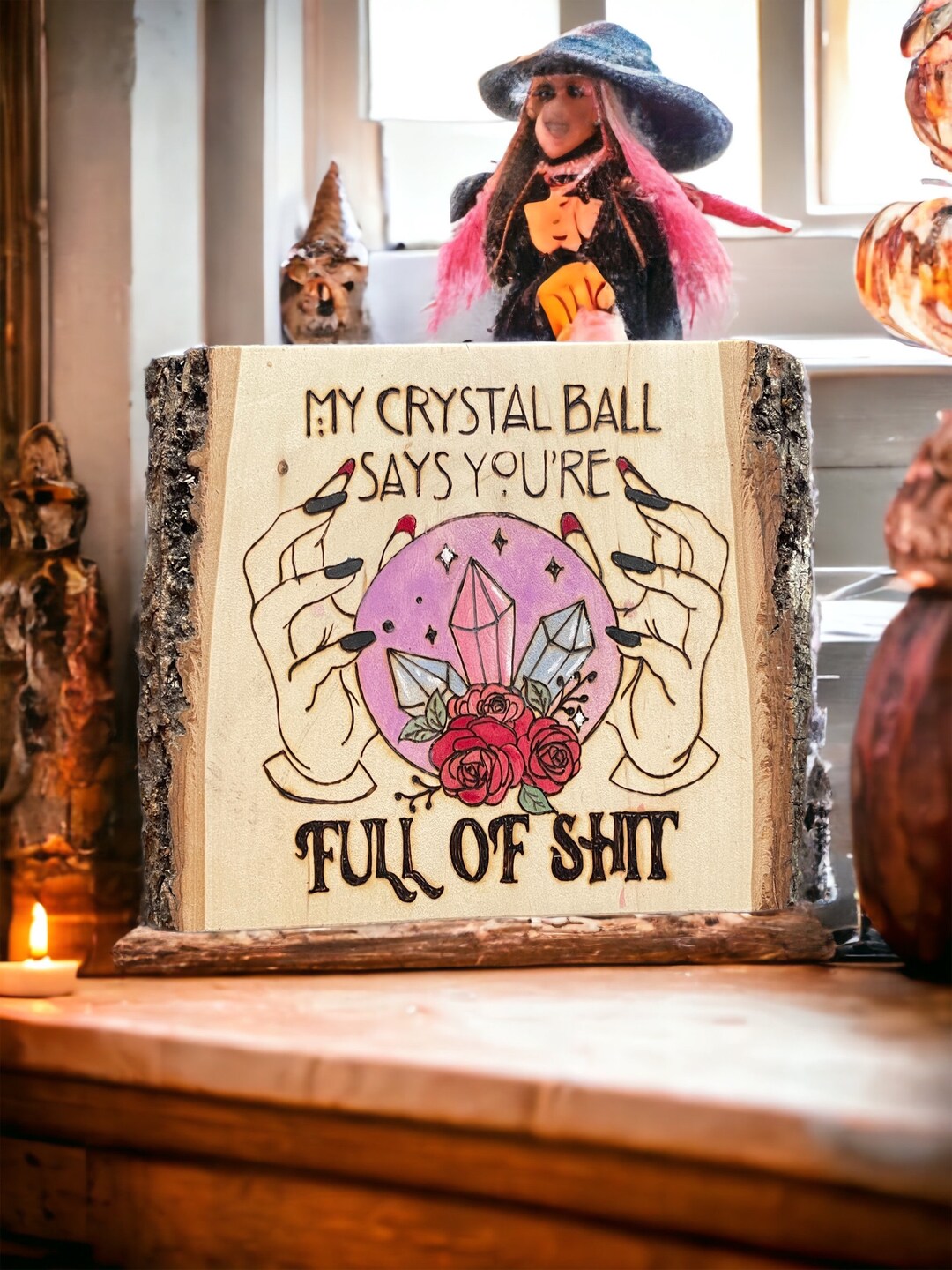 Wood Burned Fortune Teller Sign: Sassy Crystal Ball Art - Etsy