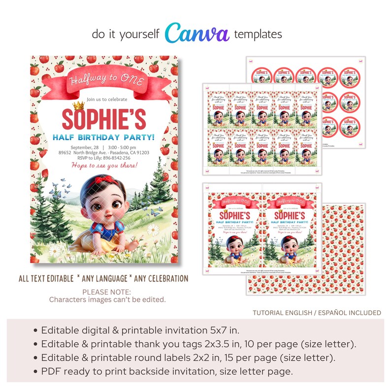 Half Birthday Invitation. Halfway to One Editable Digital and Printable ...