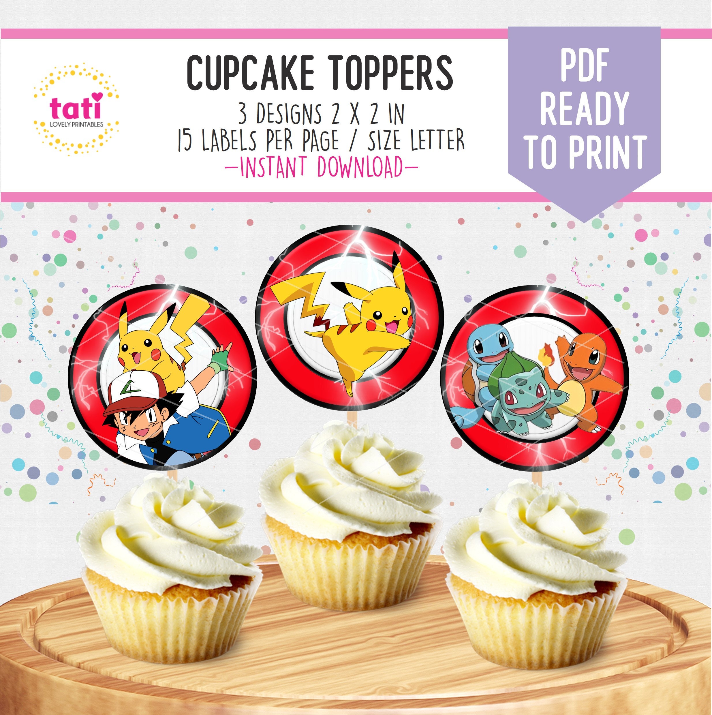 Cupcake Toppers Birthday Party - Printables Cupcake Toppers - Party ...