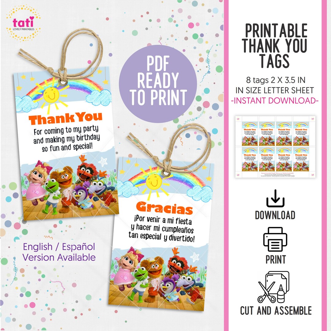 Thank You Tags. Thanks Cards. Birthday Gratitude. Appreciation Guests ...