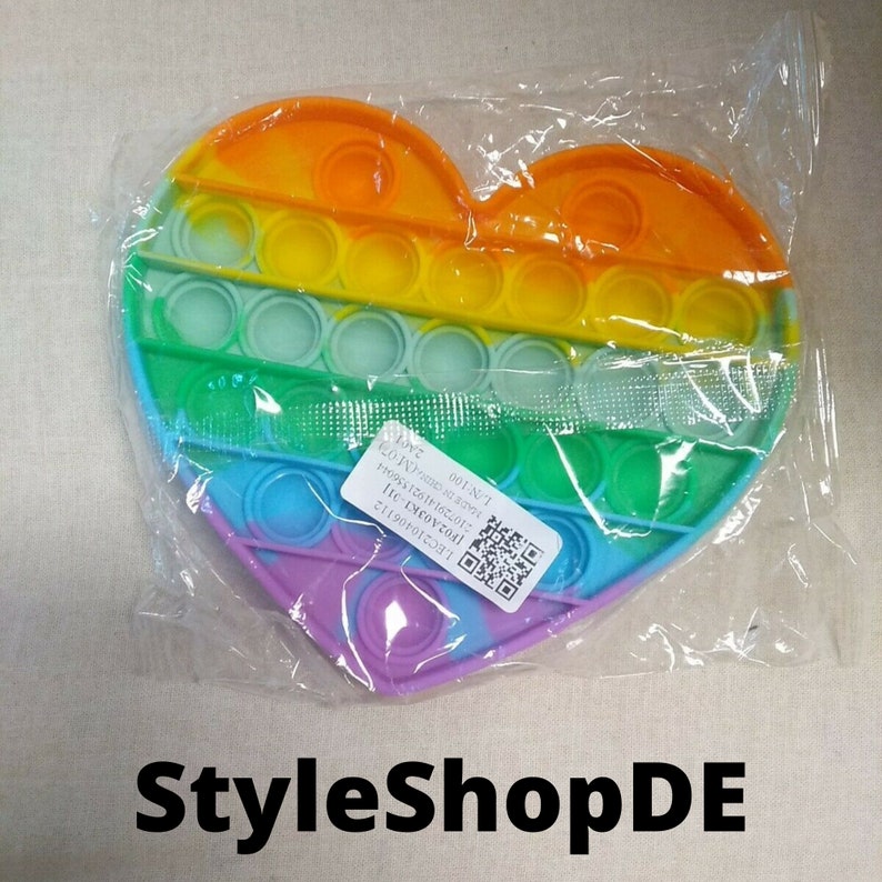 Heart Fidget Toy Push Pop for It Bubble Sensory Stress Relief Special ...