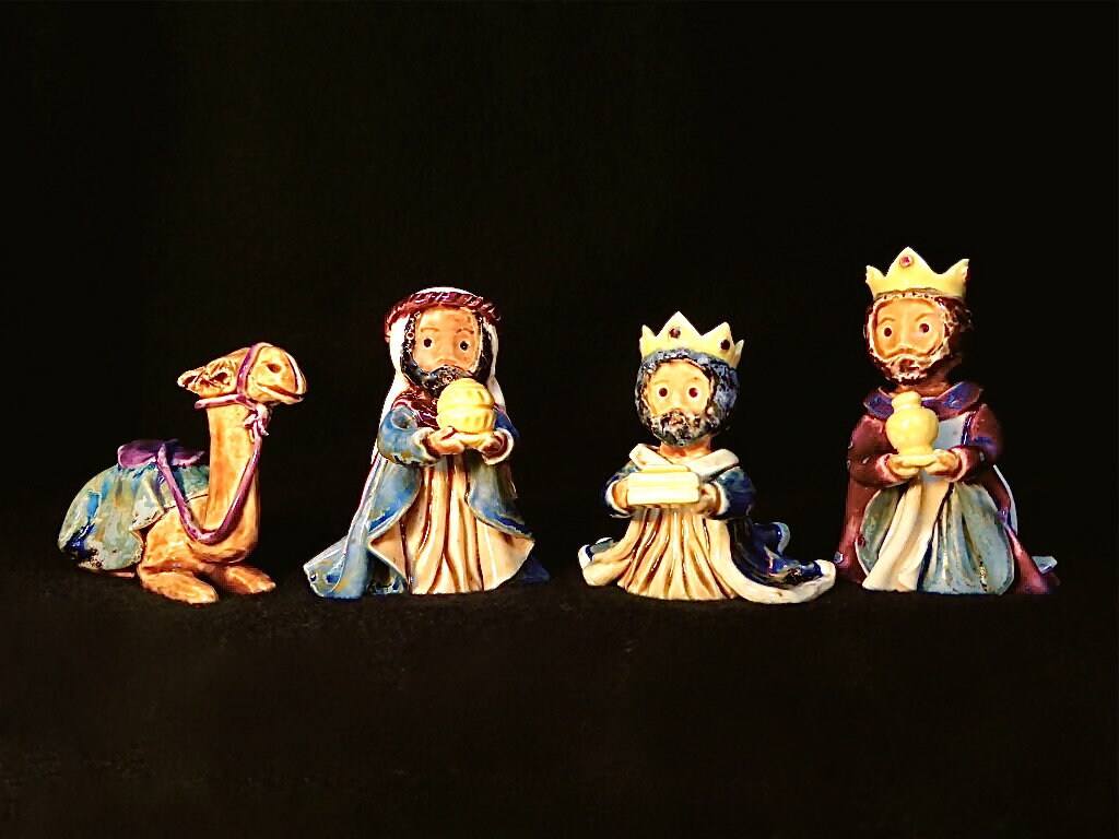 Complete Ceramic Nativity Set Bethlehem Ceramic Nativity - Etsy.de