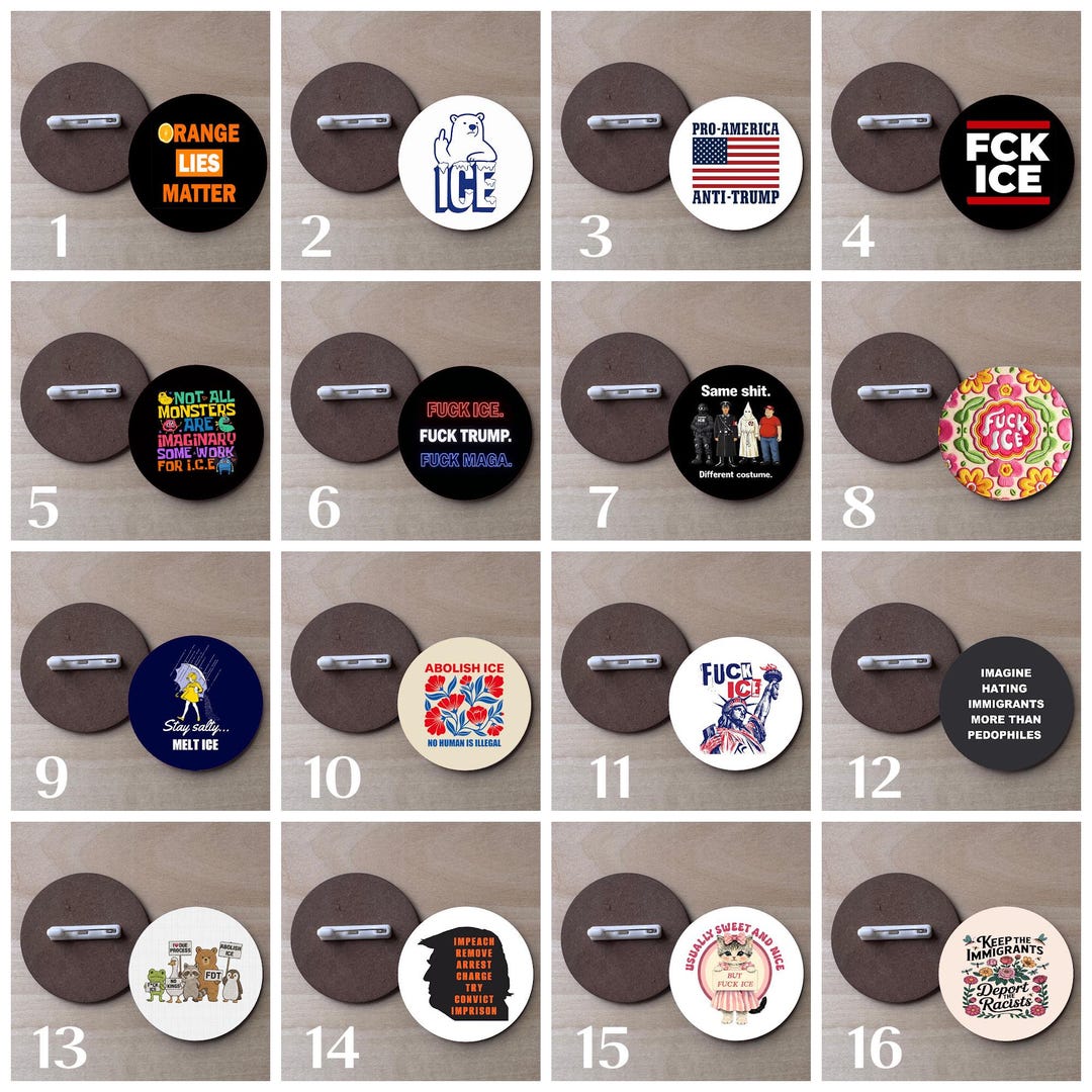 Anti-ice & Anti-trump, 3 Inch Round, Sublimated Button Pins | Protest ...