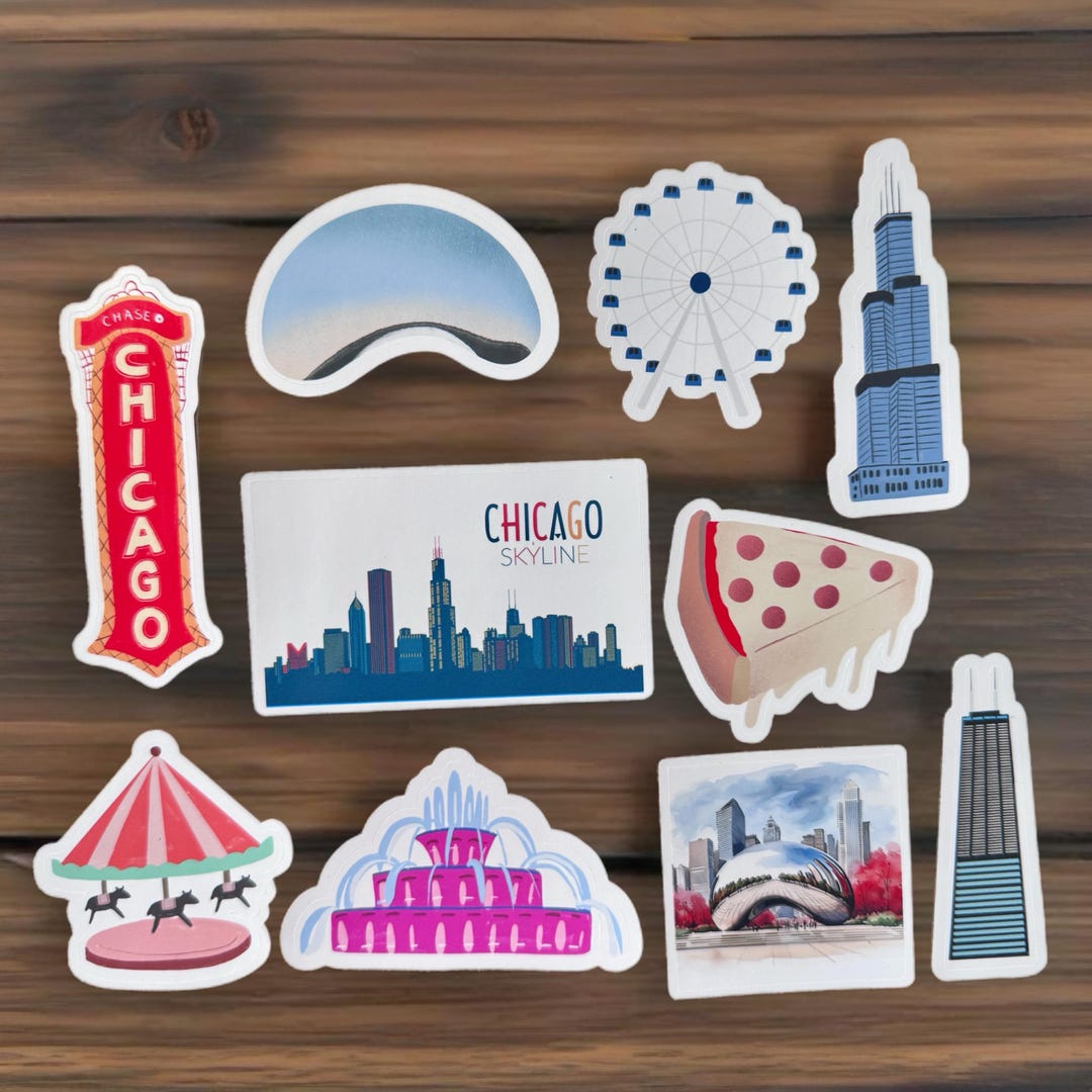 FREE SHIPPING Chicago Stickers 10-pack Bundle | Iconic Windy City ...