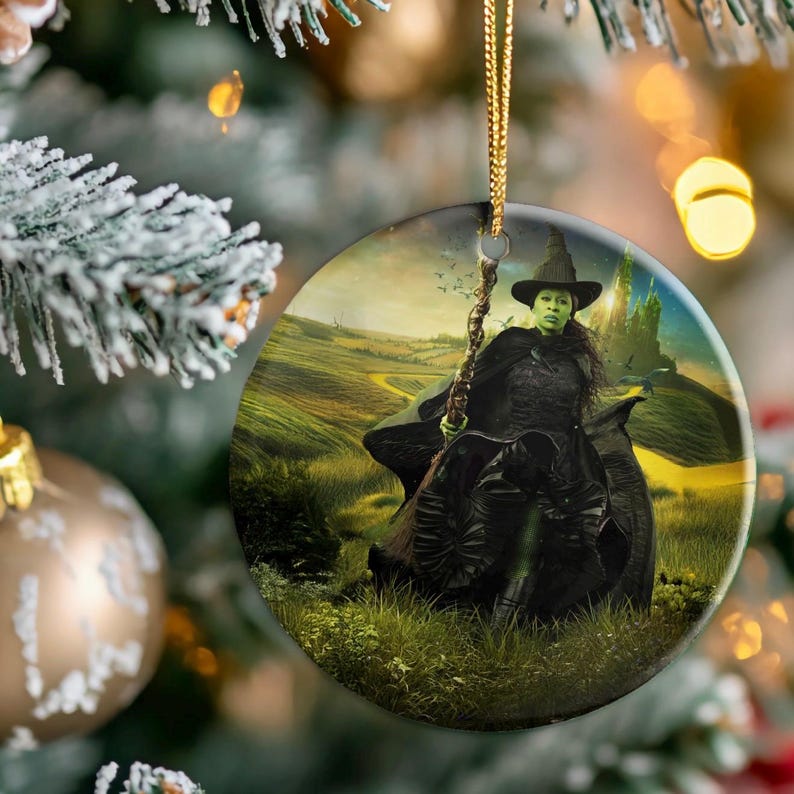 FREE SHIPPING Wicked Movie Holiday Ornament, Elphaba, Glinda, Christmas ...