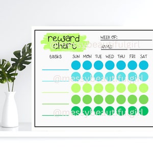 Reward Chart - Instant Download - Etsy