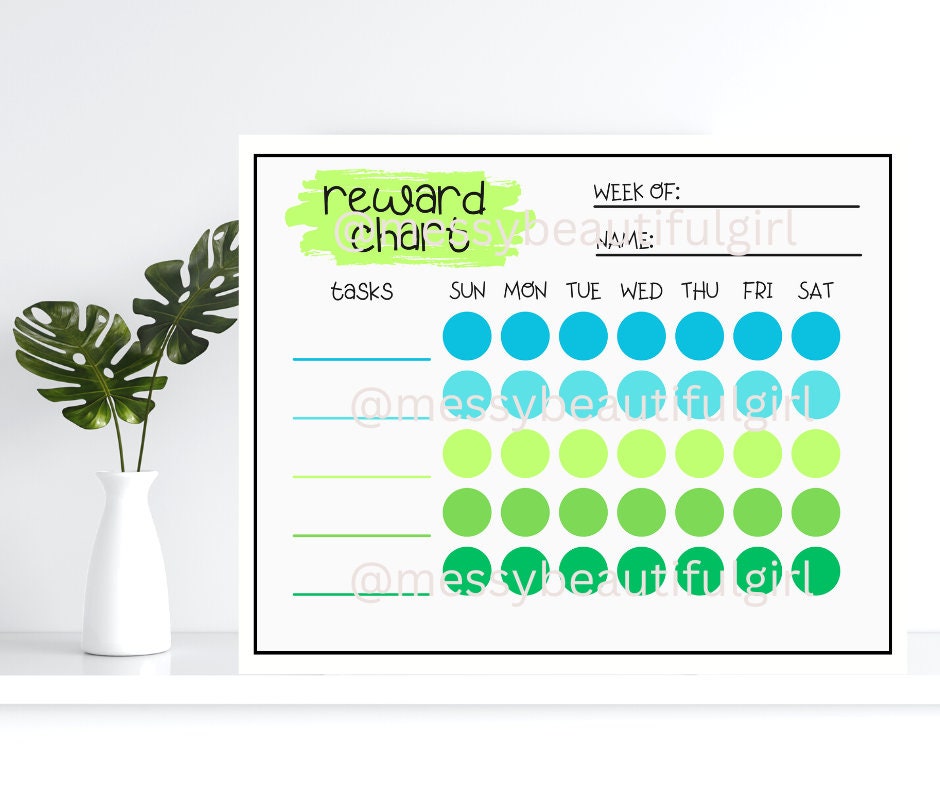 Reward Chart Instant Download - Etsy