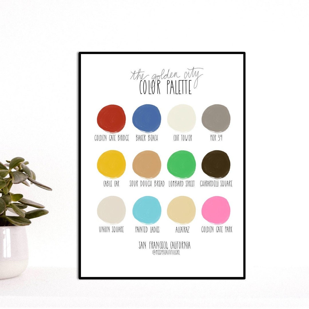 The Golden City San Francisco Color Palette Digital Print - Etsy