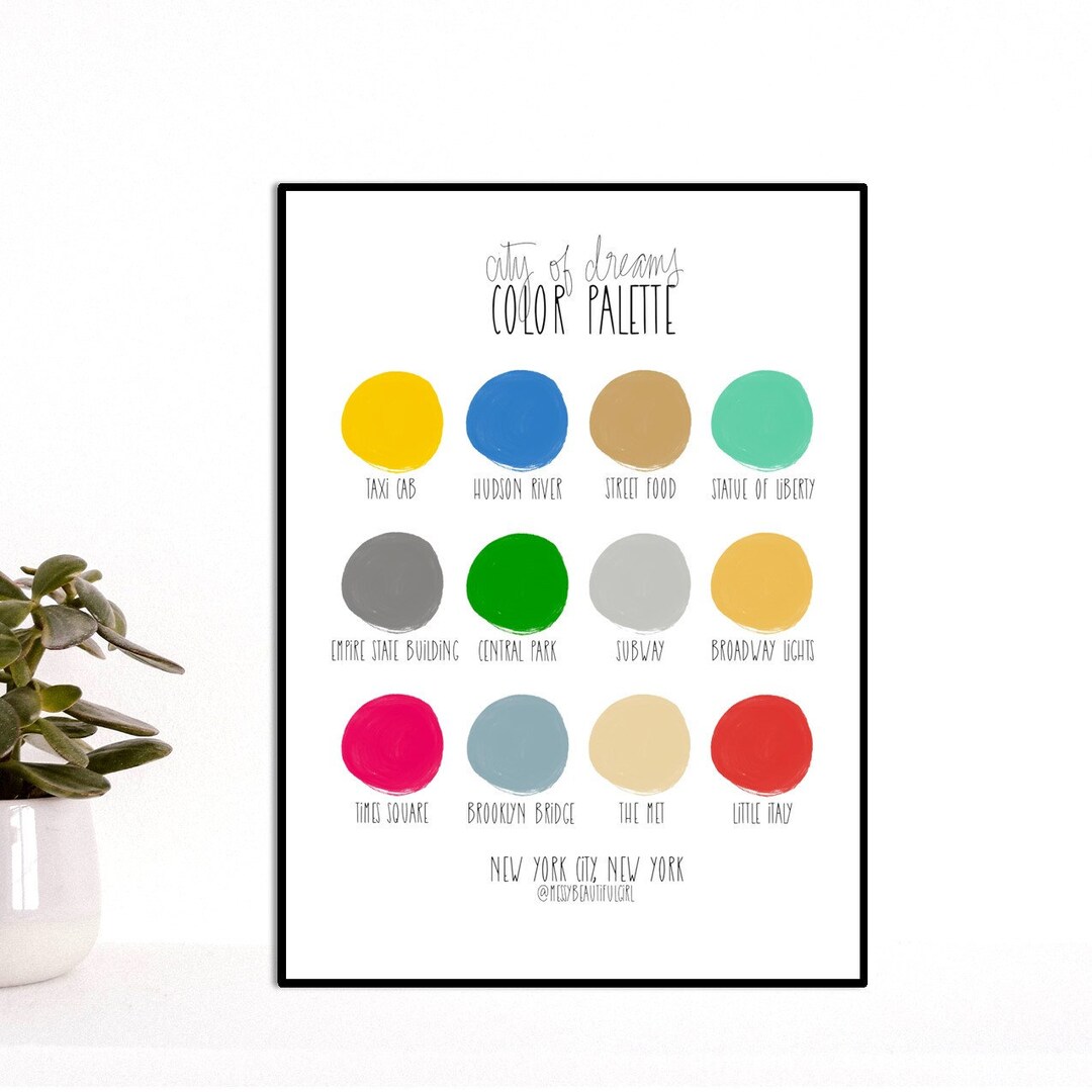City of Dreams - New York City Color Palette Digital Print - Etsy