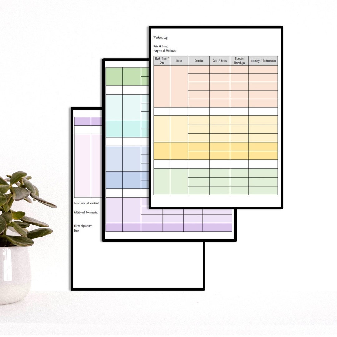 Printable Customizable Workout Log Digital Download - Etsy