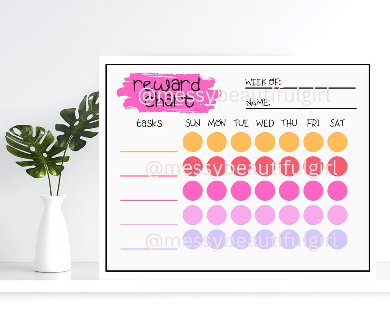 Reward Chart Instant Download - Etsy