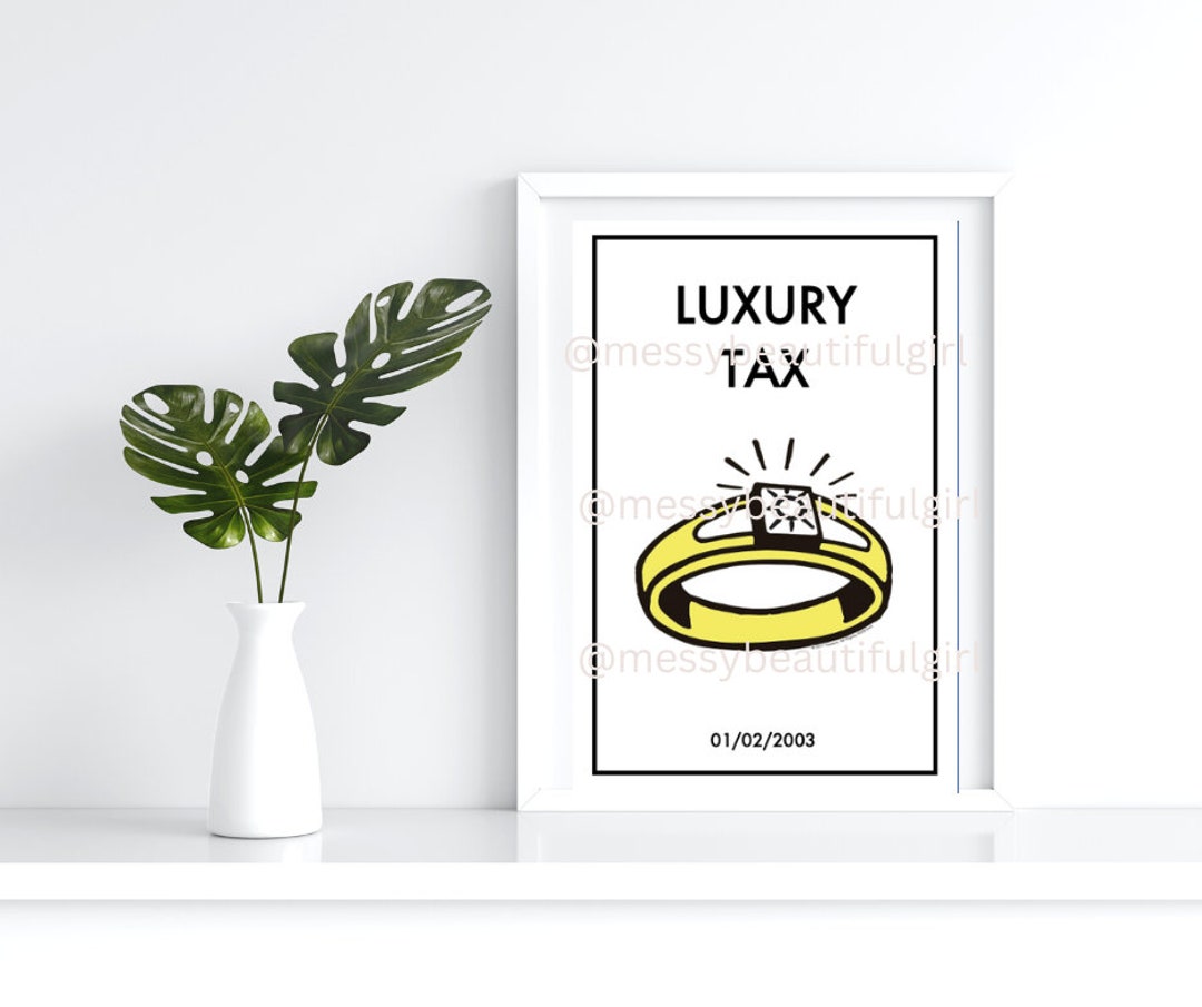 Personalizable Luxury Tax Monopoly Card - Etsy