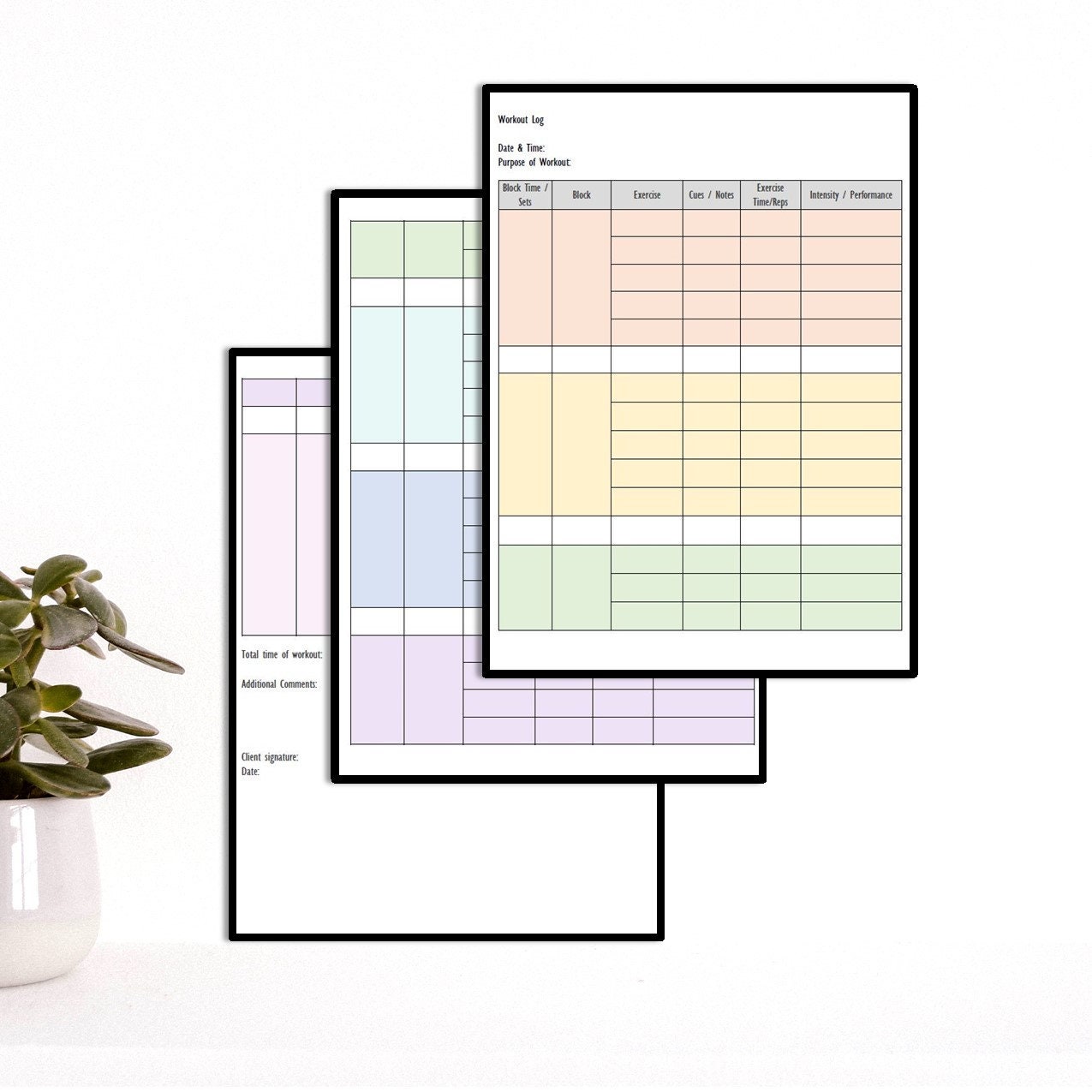 Printable Customizable Workout Log Digital Download - Etsy