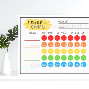 Reward Chart - Instant Download - Etsy