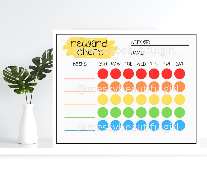 Reward Chart Instant Download - Etsy