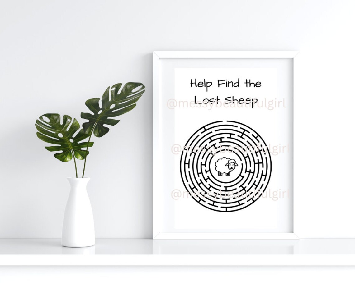 Lost Sheep Maze Activity Sheet - Instant Download - Etsy