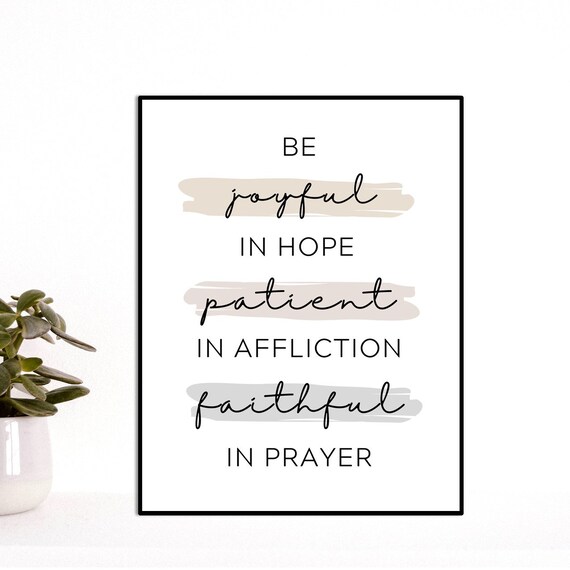 Romans 12:12 Bible Verse Print/art Digital Download - Etsy